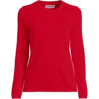 Lands End Kaschmir-Pullover mit rundem Ausschnitt, Damen, Gr&ouml;&szlig;e:32-34 regular, Rot, Kaschmir, by Lands End
