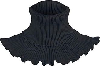 Generic Foulard pour homme &agrave; col roul&eacute; chaud et d&eacute;tachable - Col roul&eacute; - &Eacute;charpe artificielle l&eacute;g&egrave;re pour femme, Noir, taille unique
