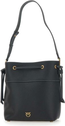 Pinko Pinko, Femme, Sacs, Noir, Taille: ONE Size Sac à bandoulière en cuir classique noir