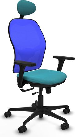 Piqueras y Crespo Ergonomischer Stuhl f&uuml;r die Arbeit zu Hause mit 3D-Armen, h&ouml;henverstellbarer Lendenwirbelst&uuml;tze und festem Kopfteil, ausgestattet mit Syncro/Traslack 