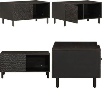 vidaXL Couchtisch Schwarz 80x50x40 cm Massivholz Mango - Couchtisch - Mangoholz - Schwarz - Wohnzimmerstil - Sideboard - Home & Living