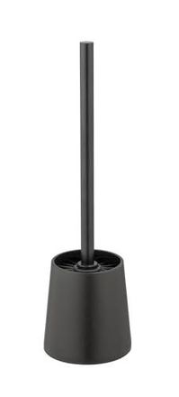 WENKO WC-Garnitur Mod. Sortino Toilettenb&uuml;rstenhalter freistehend mit Edelstahlstiel selbstreinigende langlebige Silikonb&uuml;rste klob&uuml;rste ohne Bohren schwarz