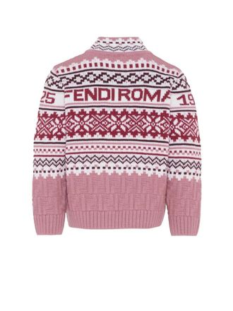 Fendi Virgin Wool Choker Sweater - Pink