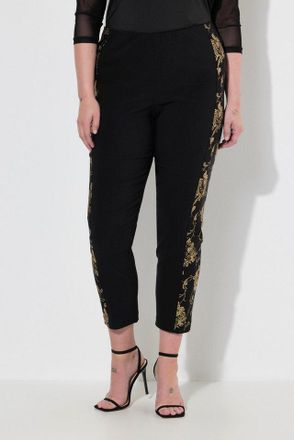 Miamoda Schlupfhose Bengalinhose schmales Bein golderner Druck