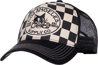 King Kerosin Herren Retro Trucker Cap Mit Dragster Stickerei - Mit Netzrücken, Gebogenem Schirm & Motorsport Statement - Atmungsaktiv Los Angeles Supply Co