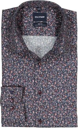 Olymp Herren Hemden blau Baumwoll-Stretch