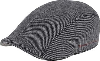 Brunello Cucinelli Homme, Accessoires, Gris, Taille: M Casquette en Flanelle de Laine à Rayures Bleues