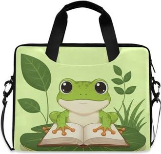 Alaza Sac pour ordinateur portable de 40,6 à 15,6 pouces - Motif grenouille mignonne - Sac pour ordinateur portable de 40,6 à 15,6 cm - Pour femme et homme 