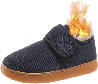 Generic Bottes de Neige Femmes Hiver Doubl&eacute;e De Fourrure Chaud Chaussons Confort Bottines Hommes Ext&eacute;rieur Antid&eacute;rapant Chaussures de Marche Women Blue 40