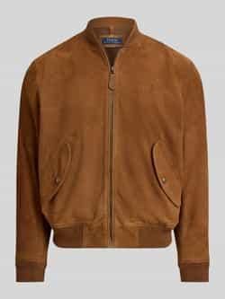 Polo Ralph Lauren Regular Fit Lederjacke mit seitlichen Pattentaschen