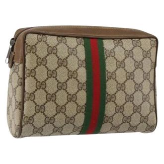 Gucci Pochette en cuir Pre-owned - Femme - Pre-owned - Beige - Taille: ONE Size