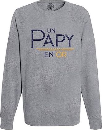 Fabulous Sweatshirt Homme Gris Un Papy en Or P&egrave;re Amour Famille