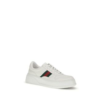 Gucci Mens White Calf Leather Bos Taurus Chunky Sneakers