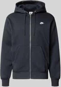 Nike Sweatjacke mit Label-Stitching und K&auml;nguru-Tasche
