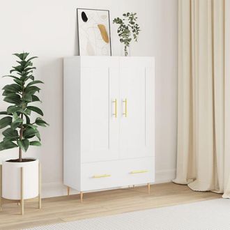 vidaXL Vidaxl - Buffet haut,Meuble de Rangement blanc 69,5x31x115 cm bois dingénierie