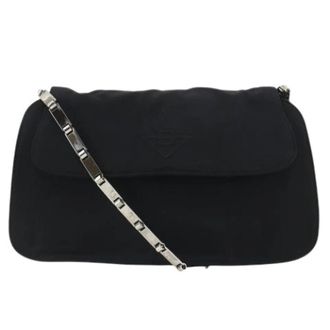 Bottega Veneta Pre-owned Chain Shoulder Nylon Schultertasche - - Pre-owned - Damen - Schwarzk - ONE SIZE