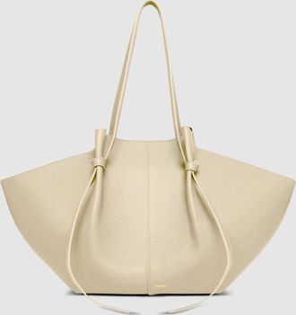 Yuzefi Sac Large Mochi Cuir Grainé Angora