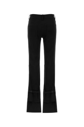 Courr&egrave;ges Womens Black Satin Pant Exterior: Acetate Polyester Pantaloni Trousers