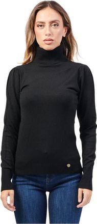 Yes-Zee YES Zee, Femme, Pulls, Noir, Taille: 40 FR Col roul&eacute; &agrave; manches bouffantes