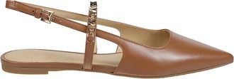 Michael Kors Femme, Chaussures, Brun, Taille: 38 1/2 EU Dina Flex Leather Slingback Flat