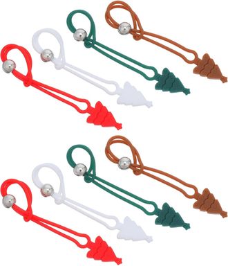 BESPORTBLE VALICLUD 8 St&uuml;ck Verstellbare Silikon Weihnachtskugelhaken rutschfeste Wiederverwendbare Kabelbinder f&uuml;r Christbaumschmuck T&uuml;r und Basteldekorationen 