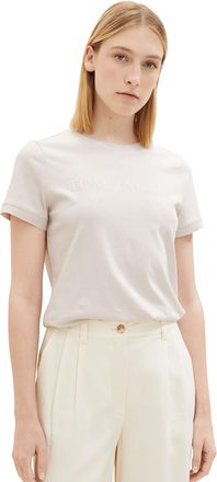Tom Tailor Damen T-Shirt mit Logo-Print aus Bio-Baumwolle