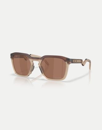 Oakley Hstn - Eckige Sonnenbrille in mattem Rootbeer mit braunen verspiegelten Gl&auml;sern