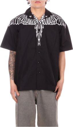 Marcelo Burlon Homme, Chemises, Noir, Taille: S Logo Front Shirt