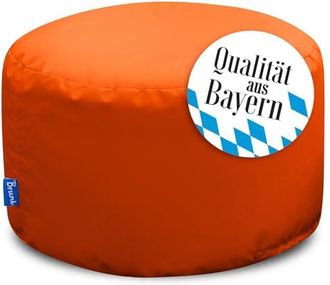 Bruni Pouf Sitzhocker L en Orange - Pouf rond, adapt&eacute; pour lint&eacute;rieur et lext&eacute;rieur comme repose-pieds, coussin de yoga, coussin de m&eacute;ditation, fabriqu&eacute; en 