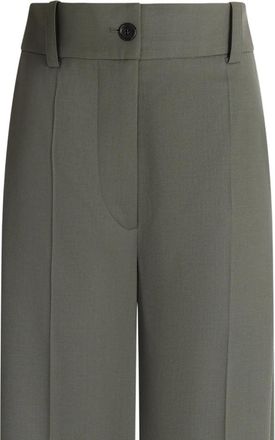 Patou Virgin Wool Flared Trousers - Green