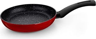 Bra Titanio | Bratpfanne aus geschmiedetem Aluminium 28 cm, dreischichtige Antihaftbeschichtung ohne PFOA, für alle Herdarten und Induktion geeignet, rot