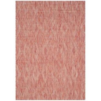 Safavieh Zeitgenössische Teppich für Wohnzimmer, Esszimmer, Schlafzimmer - Courtyard Collection, Kurzer Flor, Rot und Rot, 201 X 290 cm