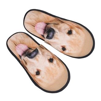 Generic Pantoufles En Feutre Esth&eacute;tique Du Golden Retriever Peluche Pantoufles De Maison Doux Hiver Chausson Pour Spa Automne Voyage M