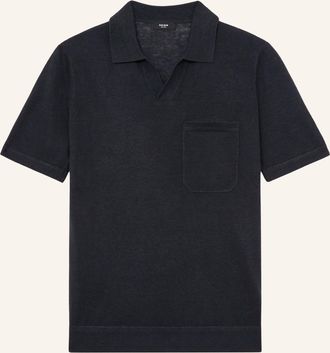 Reiss Reiss Strick-Poloshirt Fairmont blau