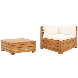 vidaXL Vidaxl - Salon de jardin 2 pcs avec coussins Bois dacacia solide