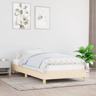 vidaXL Bettgestell ohne Matratze Creme 80x200 cm Stoff Vidaxl