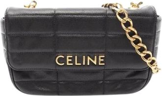 Celine Sac bandouli&egrave;re Matelass&eacute; Monochrome en cuir Pre-owned - Femme - Pre-owned - Noir - Taille: ONE Size
