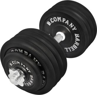 Bad Company Guss Kurzhantel-Set 47,5Kg (1 x Kurzhantelstange 45cm, 2x2,5 und 8x5Kg Hantelscheiben) Hantelset Hanteln Gewichte