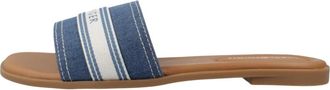 Tommy Hilfiger Femme, Chaussures, Bleu, Taille: 40 EU Webbing Logo Denim Slide Sandal