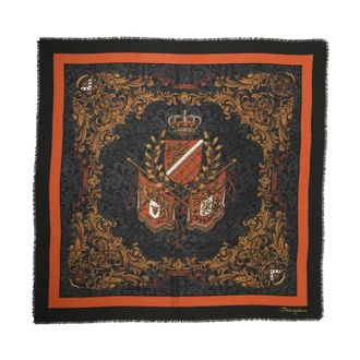 Dolce & Gabbana Homme, Accessoires, Multicolore, Taille: ONE Size Crest Print Cashmere Scarf