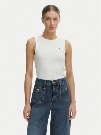 Tommy Hilfiger Top WW0WW47806 &Eacute;cru Slim Fit