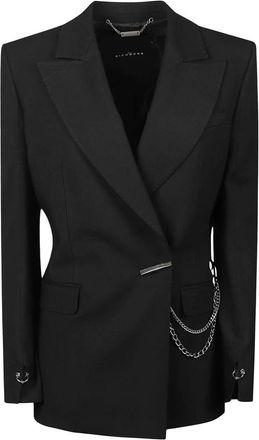 John Richmond Strukturierter Blazer mit dekorativer Kette - - Jackets - Damen - Schwarzk - XS