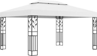 vidaXL Tonnelle avec double toit 3x4 m Blanc Vidaxl