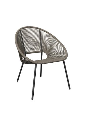 ambia GARDEN Gartensessel, Grau, Schwarz, Metall, Kunststoff, rund, 69x82x68 cm, stapelbar, Gartenm&ouml;bel, Gartenst&uuml;hle, Gartenst&uuml;hle