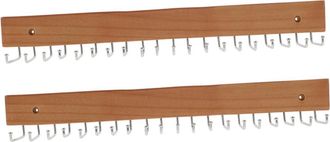 Cabilock 2 Stück Holz gürtel Krawattenhalter Wandmontage Platzsparender Organizer Langlebig und Installieren für Schlafzimmer Flur und Schrankaufbewahrung