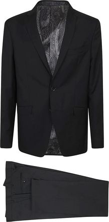 Etro Homme, Costumes, Noir, Taille: XL Costume en Laine Vierge Crois&eacute;