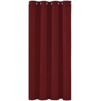 Deconovo Rideaux Occultants Isolant Thermique Anti Froid, 132x138 CM (Largeur x Hauteur), Rideaux pour Chambre Fille, Design Moderne &agrave; Oeillets, Rouge Fonc&eacute;, 1