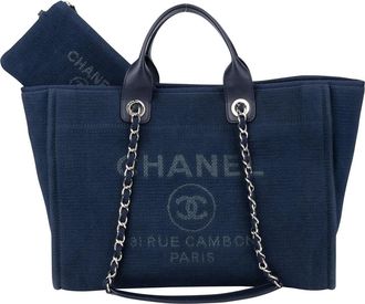 Chanel Crossbody Bags - Chanel Bleu Tweed Deauville Handbag - Gr. unisize - in Schwarz - f&uuml;r Damen