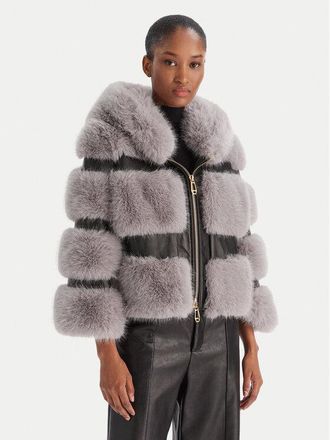 Yes London Pelzmantel 031 Grau Regular Fit