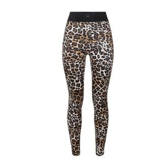 Elisabetta Franchi Femme, Pantalons, Brun, Taille: 40 FR Leggings Slim Fit à Imprimé Animal